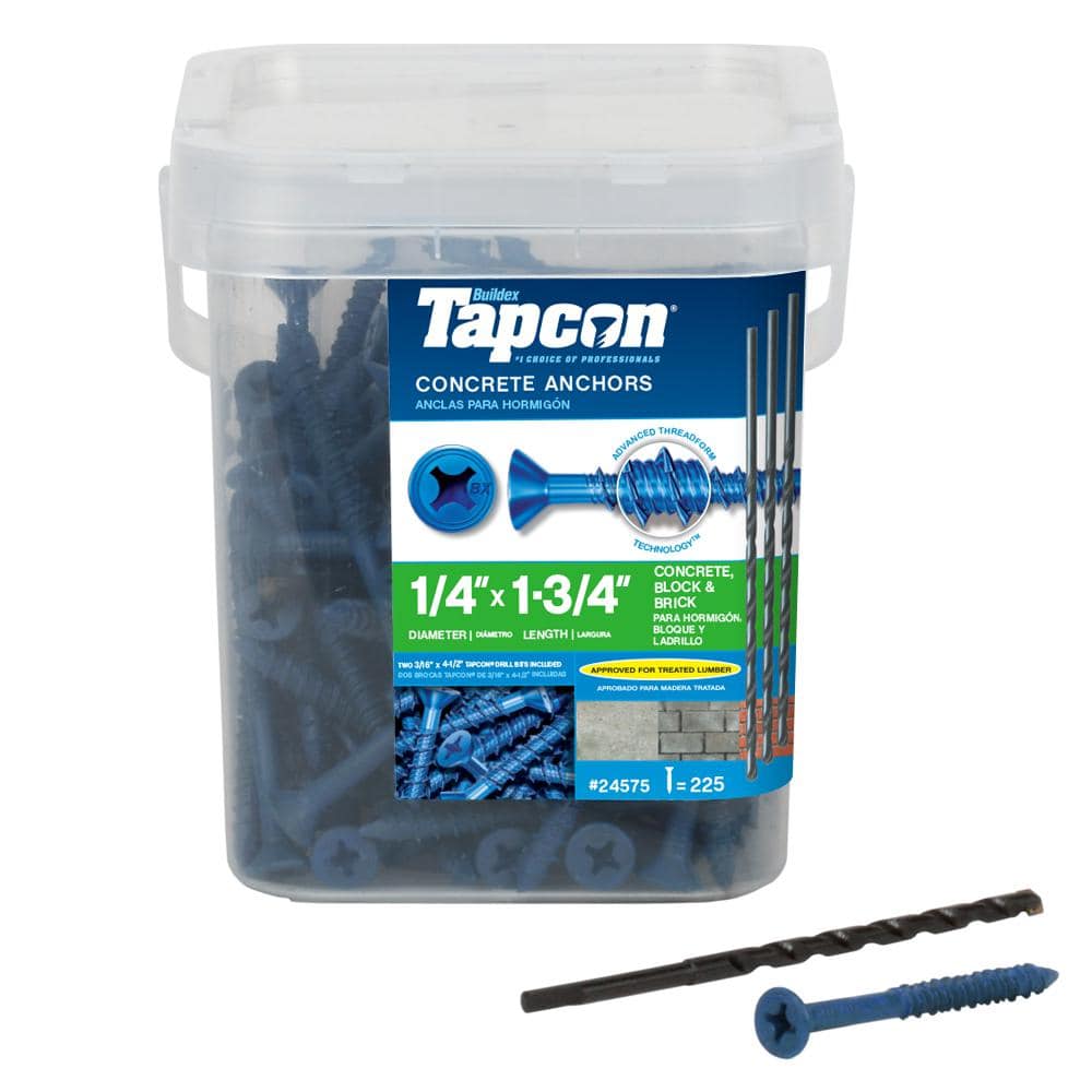 Reviews for Tapcon 1/4 in. x 1-3/4 in. Phillips-Flat-Head Concrete Anchors (225-Piece) | Pg 5 ...