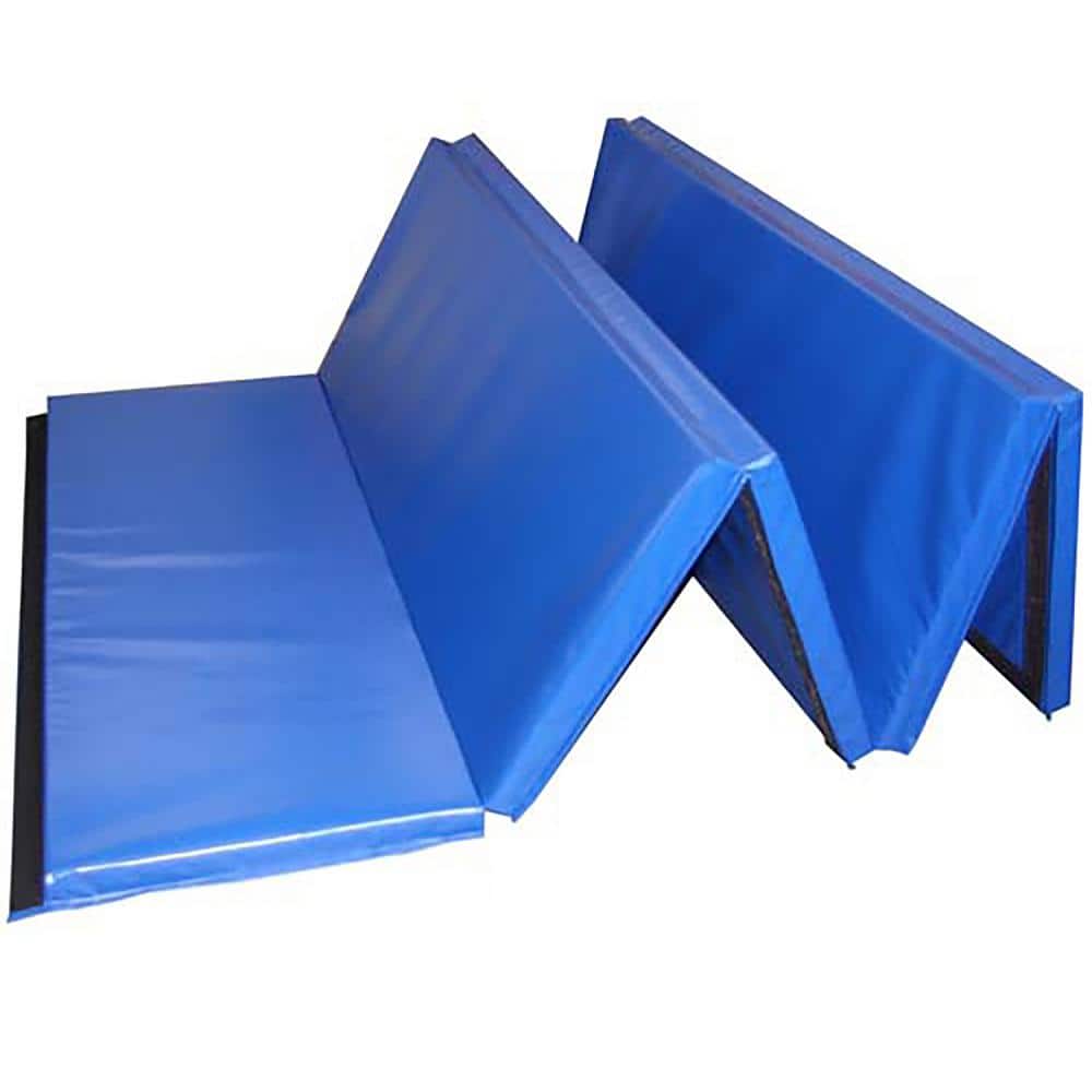 Greatmats Folding 5 ft. x 10 ft. x 2 in. Blue 18 oz. Vinyl and Foam ...