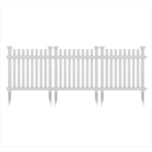 LUE BONA Ares 38 in. x 46 in. White Garden Fence W/Post And No-Dig ...