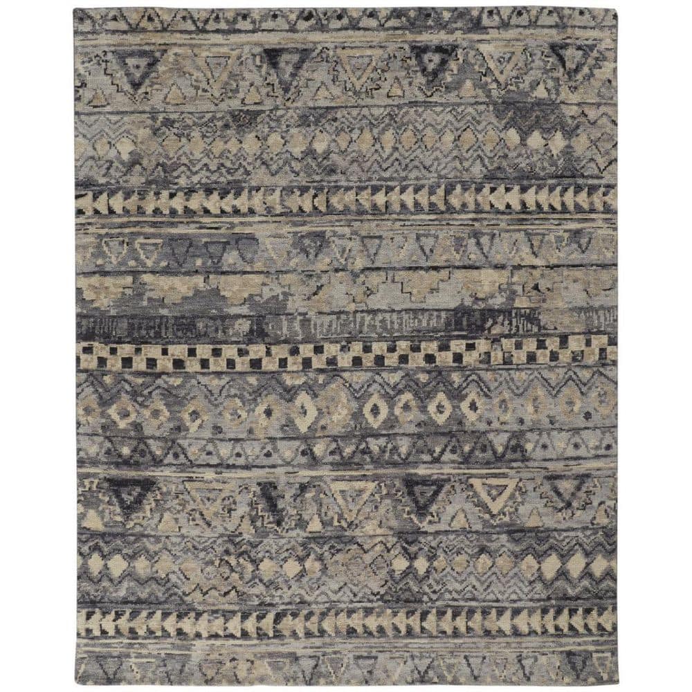 HomeRoots 8 ft. x 10 ft. Taupe, Gray, Tan Abstract Area Rug 2000567534 ...