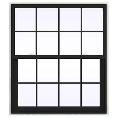 JELD-WEN 42 in. x 42 in. V-4500 Series Bronze FiniShield Single-Hung ...