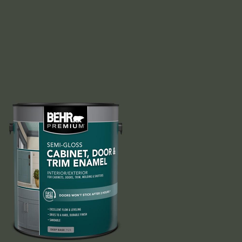 BEHR PREMIUM 1 gal. #BXC-12 Deep Forest Semi-Gloss Enamel Interior ...