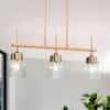 Uolfin 24 in. Mid-Century Modern Kitchen Island Linear Pendant Light 3 ...