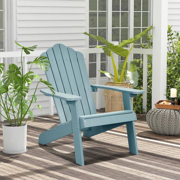 Blue Plastic Outdoor Adirondack Chair