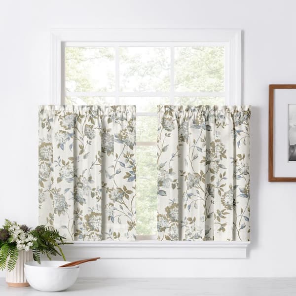 Ellis Curtain Abigail Porcelain Polyester/Cotton Tailored Tier - 56 in ...