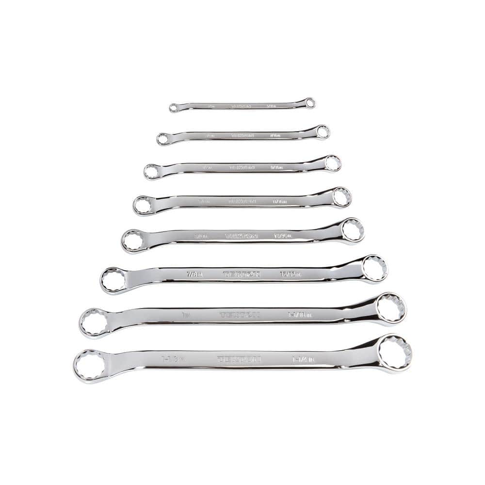 TEKTON 45-Degree Offset Box End Wrench Set, 8-Piece (1/4 - 1-1/4 in ...