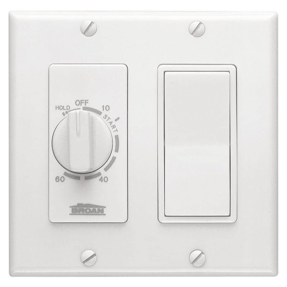 Broan-NuTone 15 Amp 60-Minute In-Wall Dial Timer with Rocker Switch ...