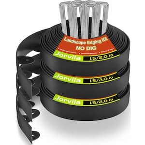 Phewnyzo 1200 in. 100 ft. x 1.5 in. Black Plastic Garden Edging Coil ...