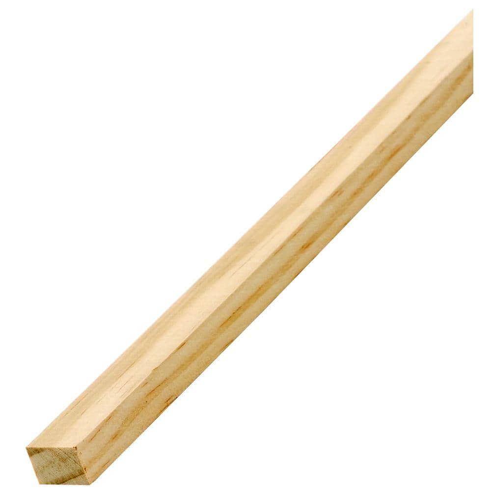 Alexandria Moulding 3/4 in. D x 3/4 in. W x 36 in. L Hardwood Square ...