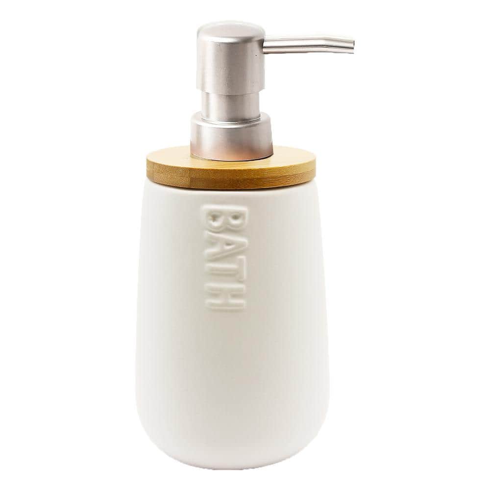 Bath D Dolomite Freestanding Vanity Soap Dispenser 15 Fl oz Bamboo Top ...