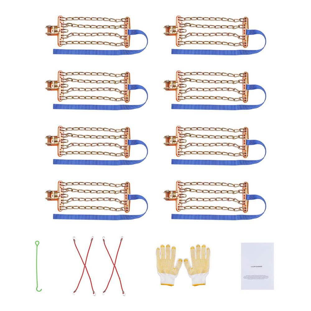 SKYSHALO 16 PCS Thickened Snow Chains, Manganese Alloy Steel Tire ...