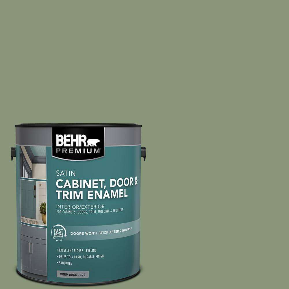 BEHR PREMIUM 1 gal. #S390-5 Laurel Tree Satin Enamel Interior/Exterior ...