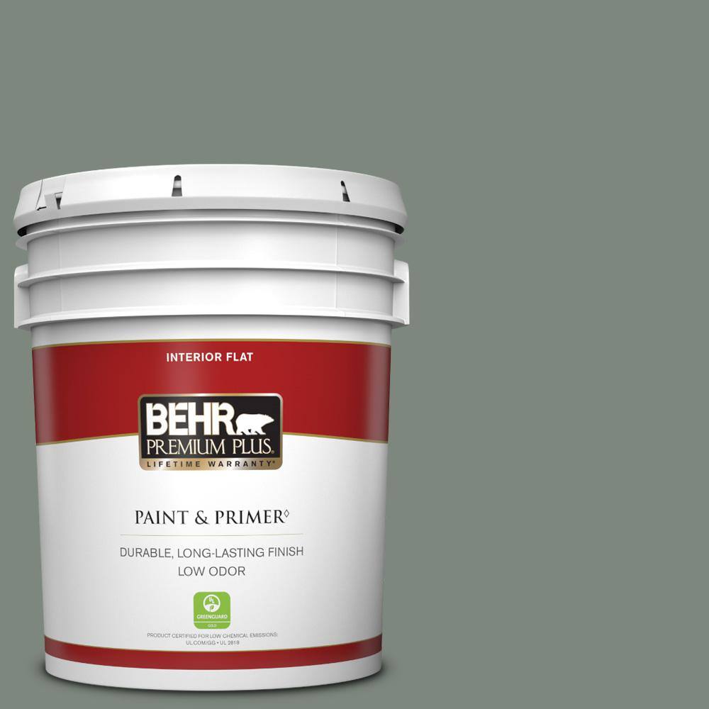 BEHR PREMIUM PLUS 5 gal. #700F-5 Wild Sage Flat Low Odor Interior Paint ... BEHR PREMIUM PLUS 5 gal. #700F-5 Wild Sage Flat Low Odor Interior Paint ...