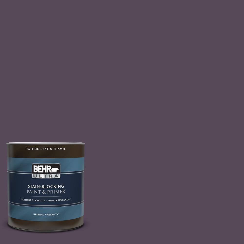 BEHR ULTRA 1 qt. #M100-7 Deep Merlot Satin Enamel Exterior Paint ...