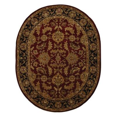 SAFAVIEH Heritage Red and Black 8 ft. x 10 ft. Border Area Rug-HG628C ...
