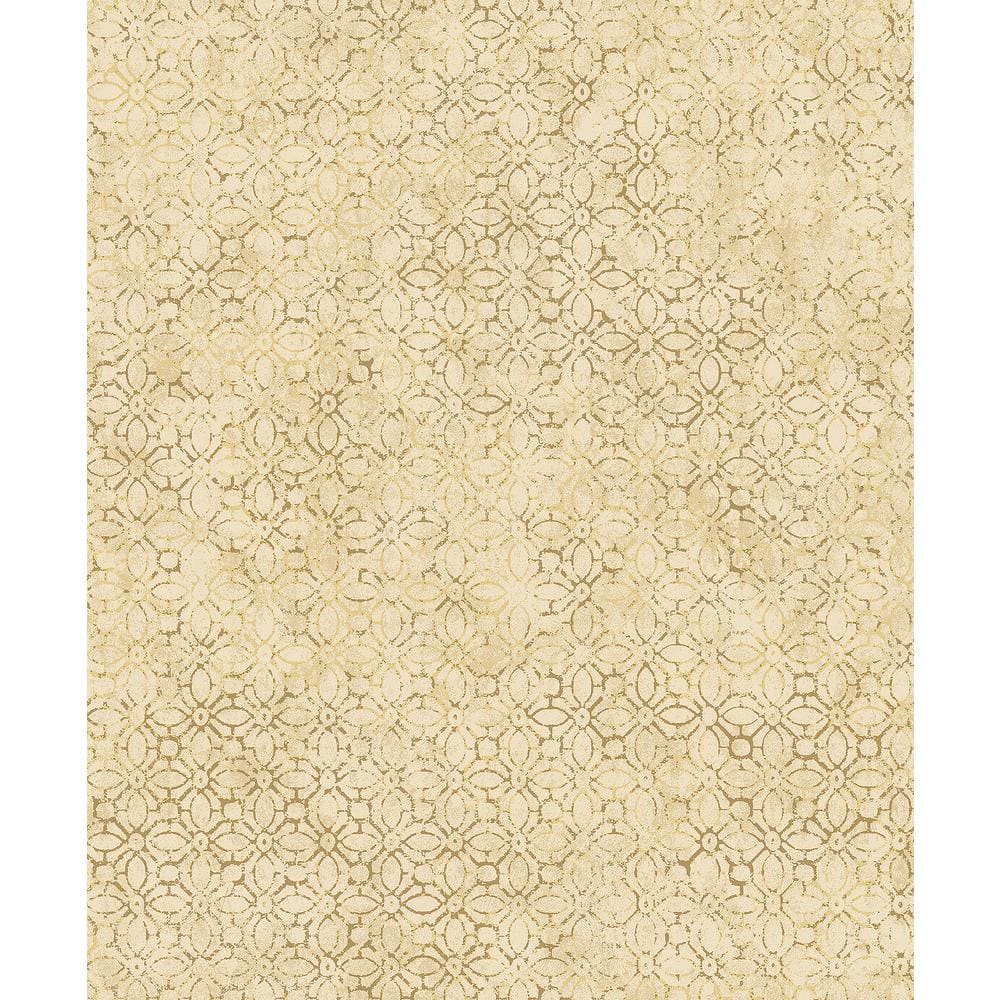 A-Street Prints Khauta Gold Yellow Floral Geometric Wallpaper Sample ...