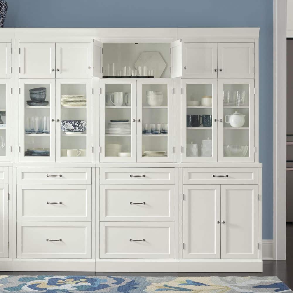 Home Decorators Collection Royce 82 in. Cream White 3-Drawer Cabinet ...