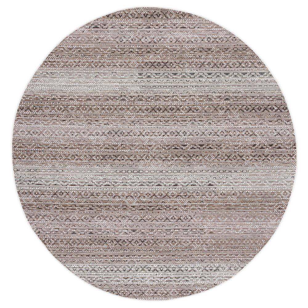 SAFAVIEH Havana Light Brown/Ivory 7 ft. x 7 ft. Aztec Striped Indoor ...