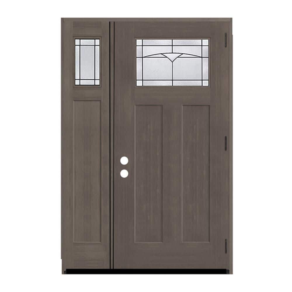 Steves & Sons Regency 51 in. x 80 in. 1/4 TopL Horizon Glass LHOS Ashwd ...