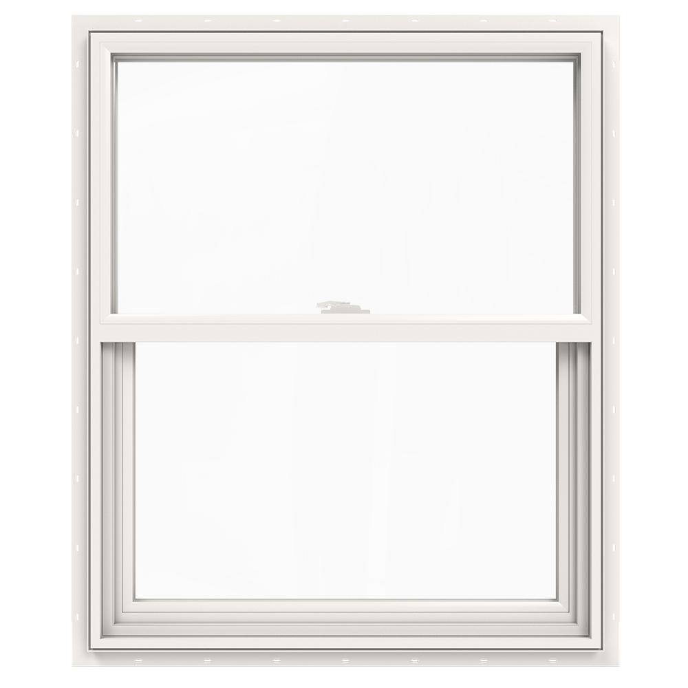 JELD-WEN 29.5 in. x 35.5 in. V-2500 Series White Vinyl Single Hung ...