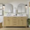 Home Decorators Collection Talmore 72 in. Double Sink Light Oak Bath ...
