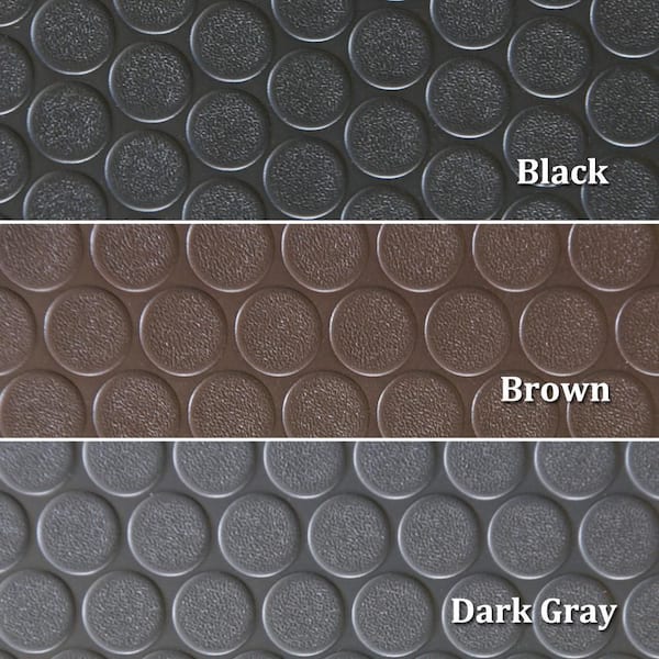 Rubber-Cal Coin Grip 4 ft. x 12 ft. Dark Grey Commercial Grade PVC ...