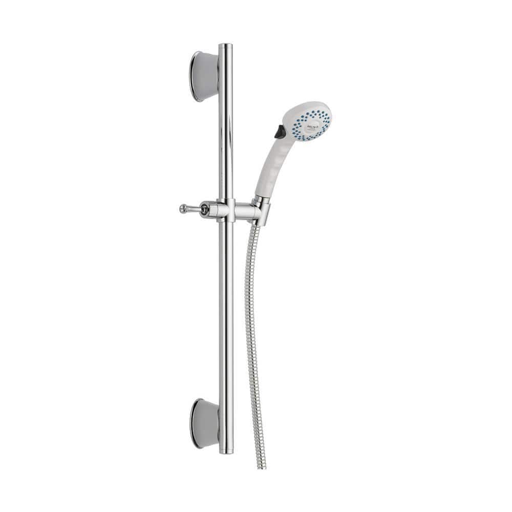 Delta 2-Spray 6.5 in. Single Wall Mount Handheld Shower Head in White ...