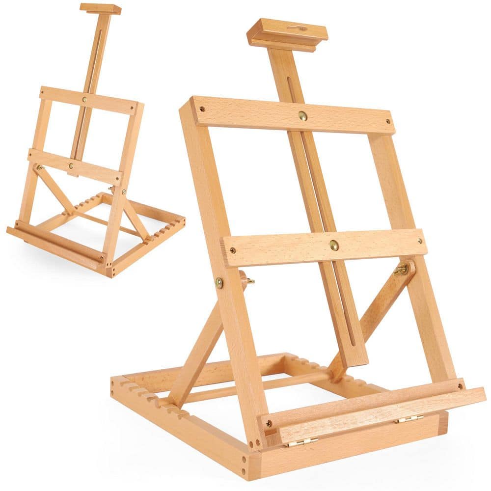 Adjustable Beechwood Tabletop Easel Stand for Painting with Large ...