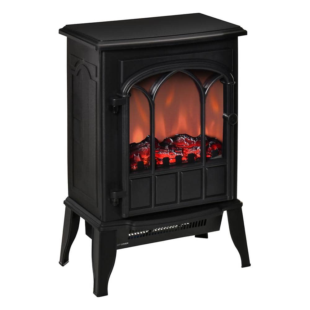 22" Freestanding Electric Fireplace Stove Heater with Realistic LED ...