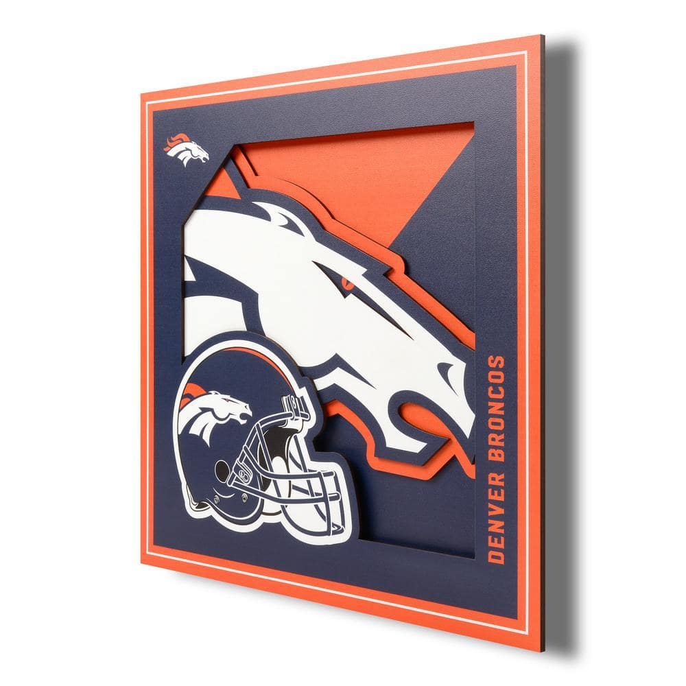 NFL Denver Broncos 3D Logo Series Wall Art - 12x12 2507316 - The Home Depot