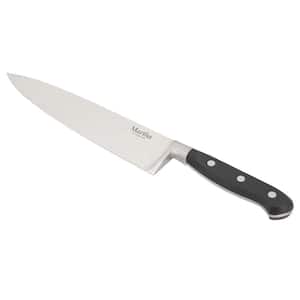 MARTHA STEWART EVERYDAY 8in. Stainless Steel Full Tang Chef's Knife in Dark Gray with Wood ...