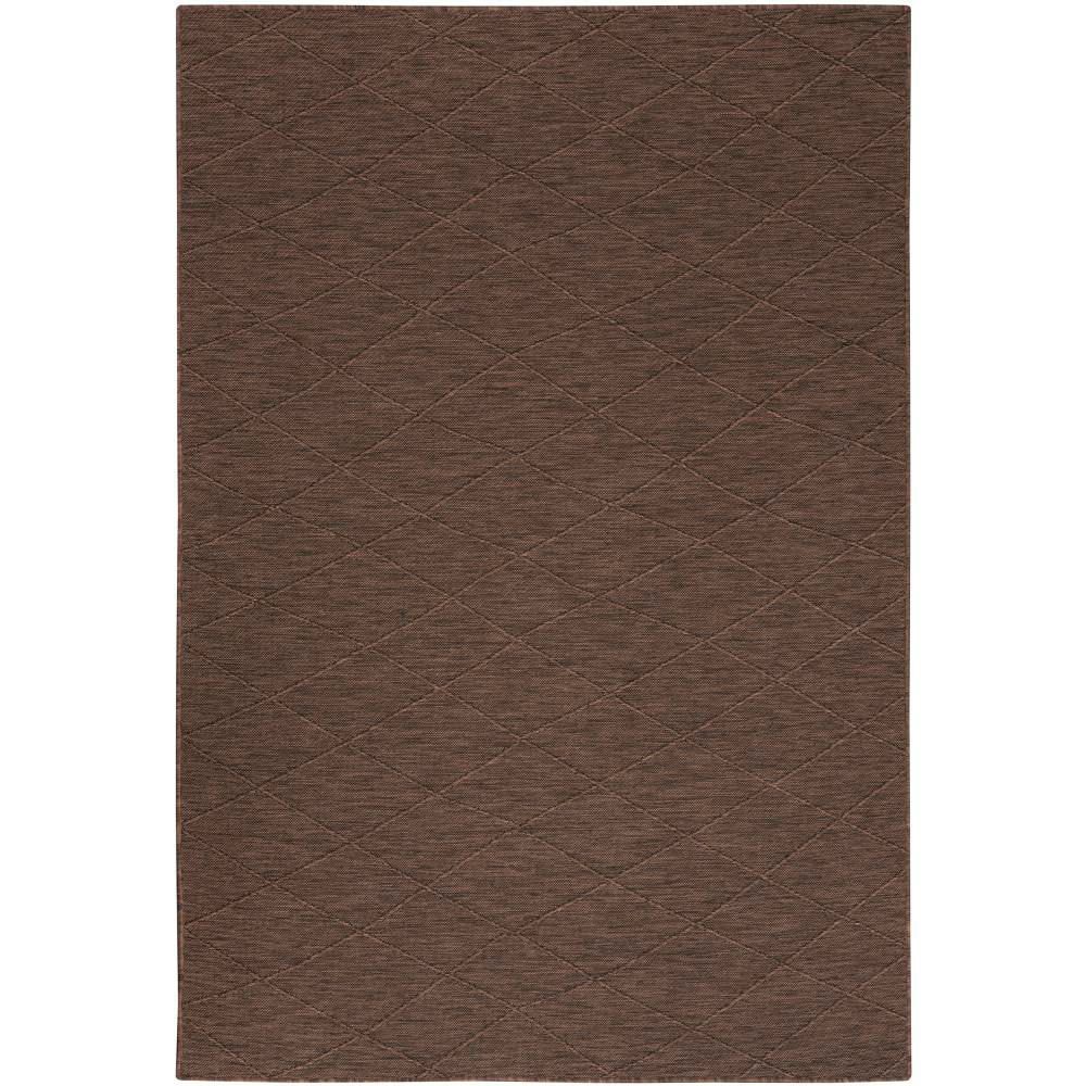 Nourison Washable Solutions Mocha 5 ft. x 7 ft. Diamond Contemporary ...