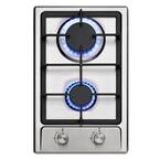 Trifecte Sporet 12in. Gas Cooktop in Stainless Steel with 2 Burners ...