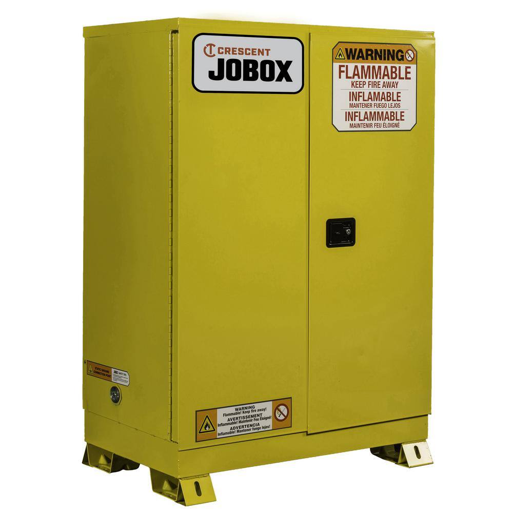 Crescent Jobox 90 Gal. Flammable Manual Close Safety Cabinet in Yellow ...