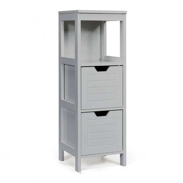 Volenca 12 in. W x 12 in. D x 35 in. H Gray Multifunction Linen Cabinet ...