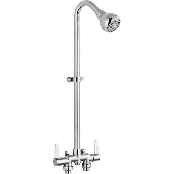 1-Spray Wall Bar Shower Kit with Showerhead 2-Handle Exposed Shower ...