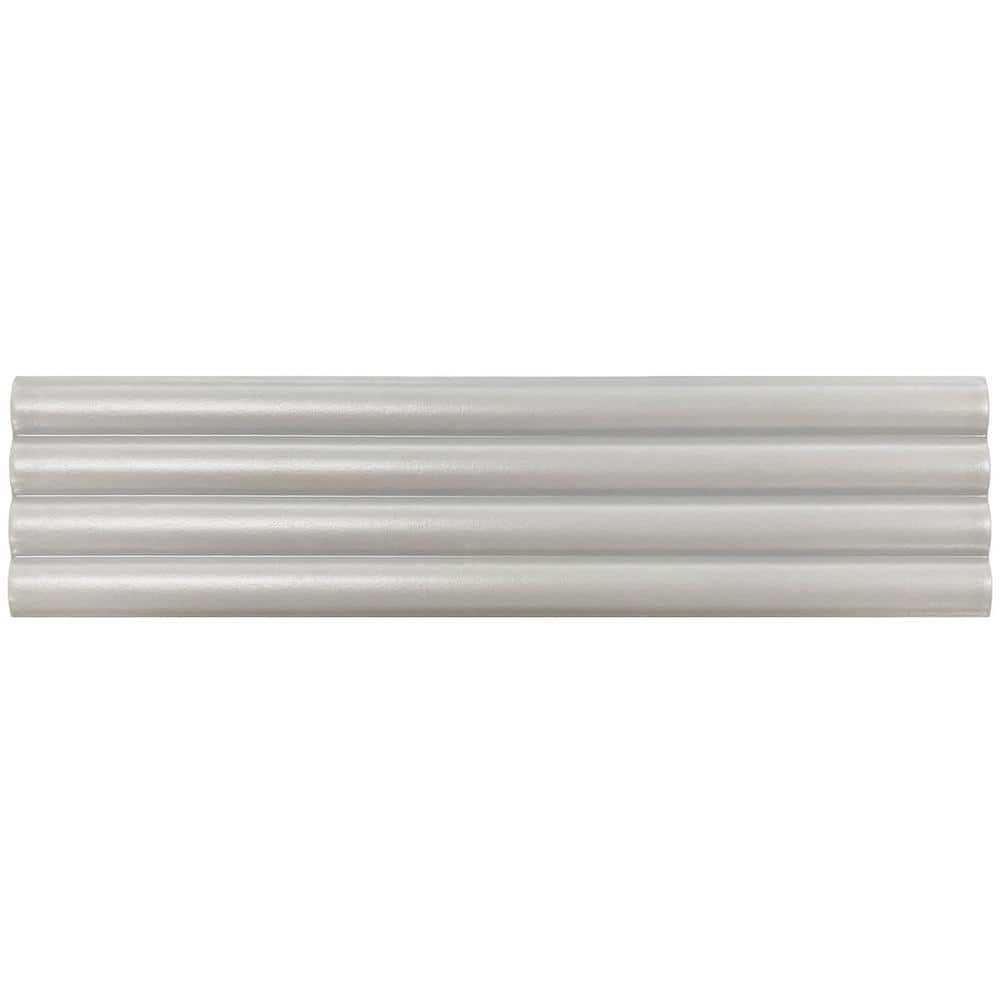 Giorbello Flute Ceramic 3 in. x 12 in. x 10mm Subway Wall Tile - Gray ...