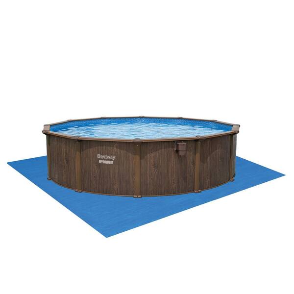 Bestway Hydrium 18 ft. x 52 in. Round Steel Wall Above Ground Swimming ... Bestway Hydrium 18 ft. x 52 in. Round Steel Wall Above Ground Swimming ...