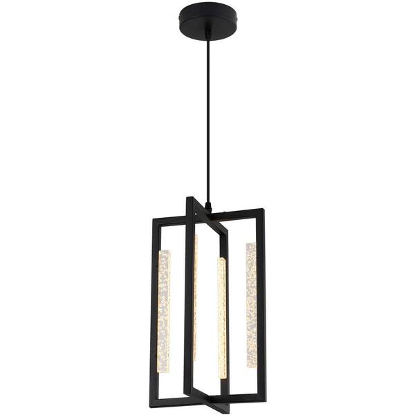 Deyidn Modern 4-Light Integrated LED Black Chandelier 15W 3000K, Height ...