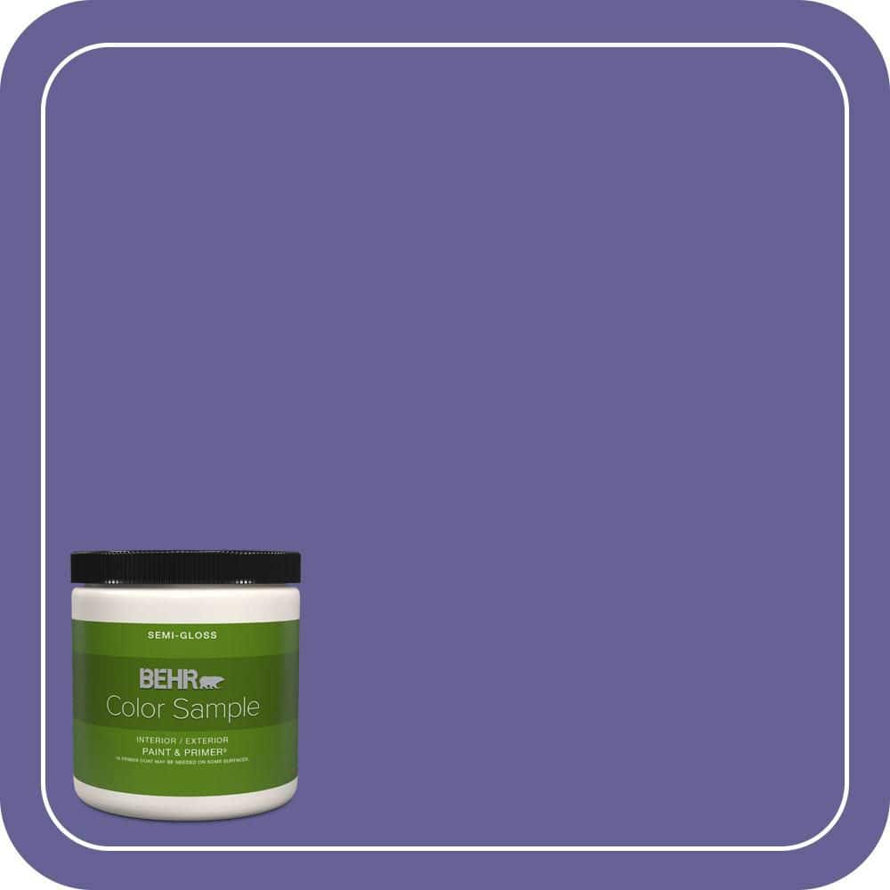 BEHR PREMIUM PLUS 8 oz. #T15-13 Prime Purple Semi-Gloss Interior ...