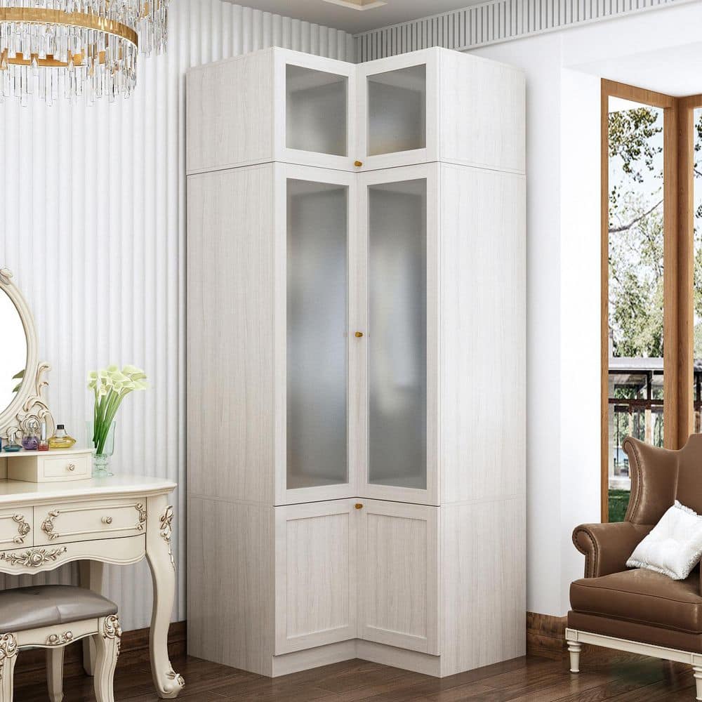 Have a question about FUFU&GAGA Light Oak Wood 35.4 in. Bedroom Armoire with Frosted Glass Doors ...