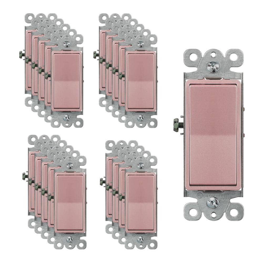 ENERLITES 15 Amp, Single Pole, Decorator/Rocker Light SwitchPink Rose ...