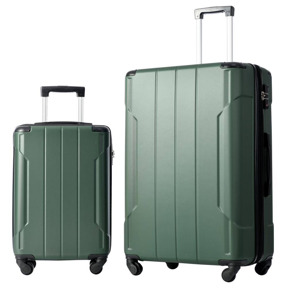 Merax Green Lightweight 2-Piece Expandable ABS Hardshell Spinner ...