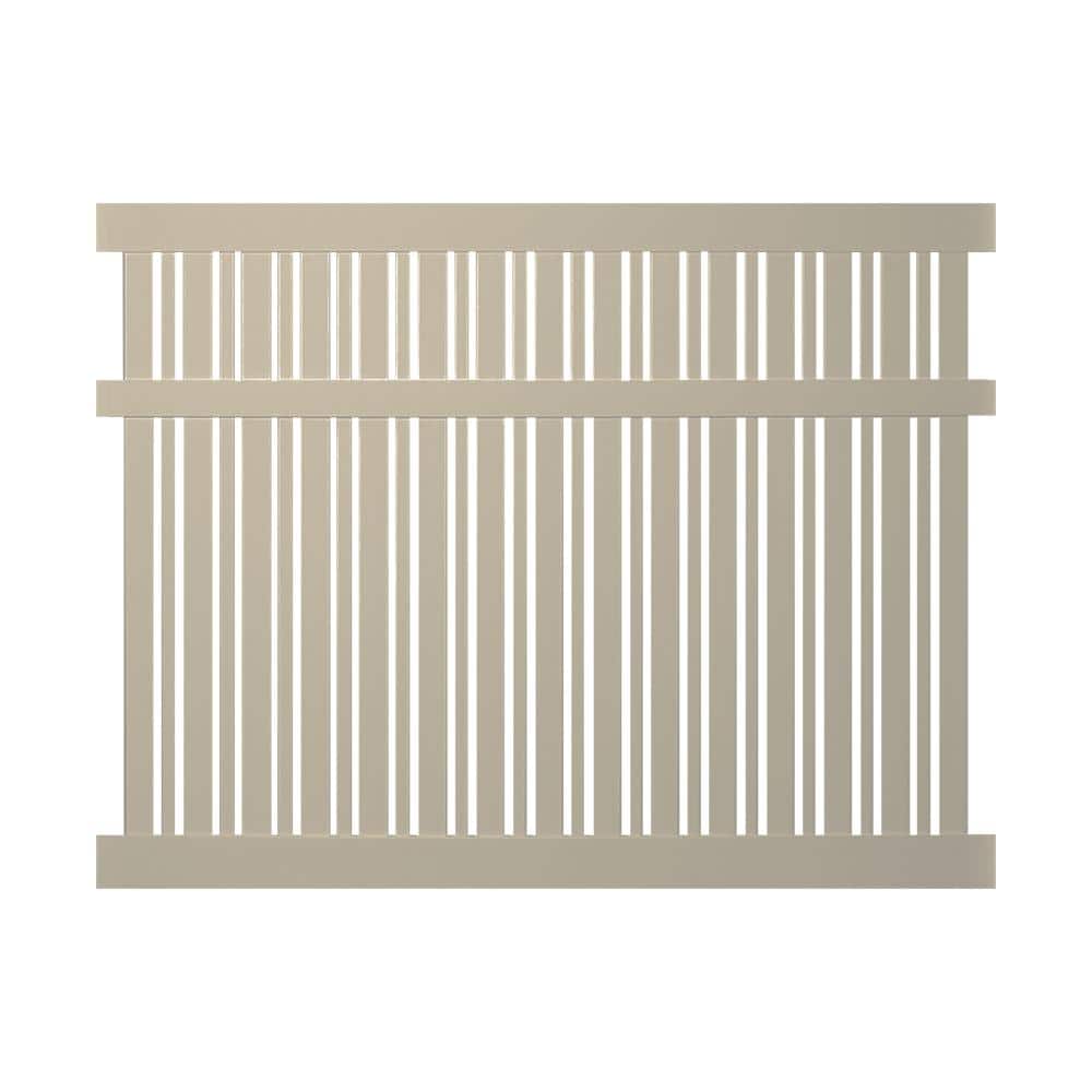 Weatherables Davenport 6 ft. H x 8 ft. W Khaki Vinyl Semi-Privacy Fence ...