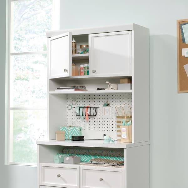 HomeVisions White Hutch 425030 The Home Depot