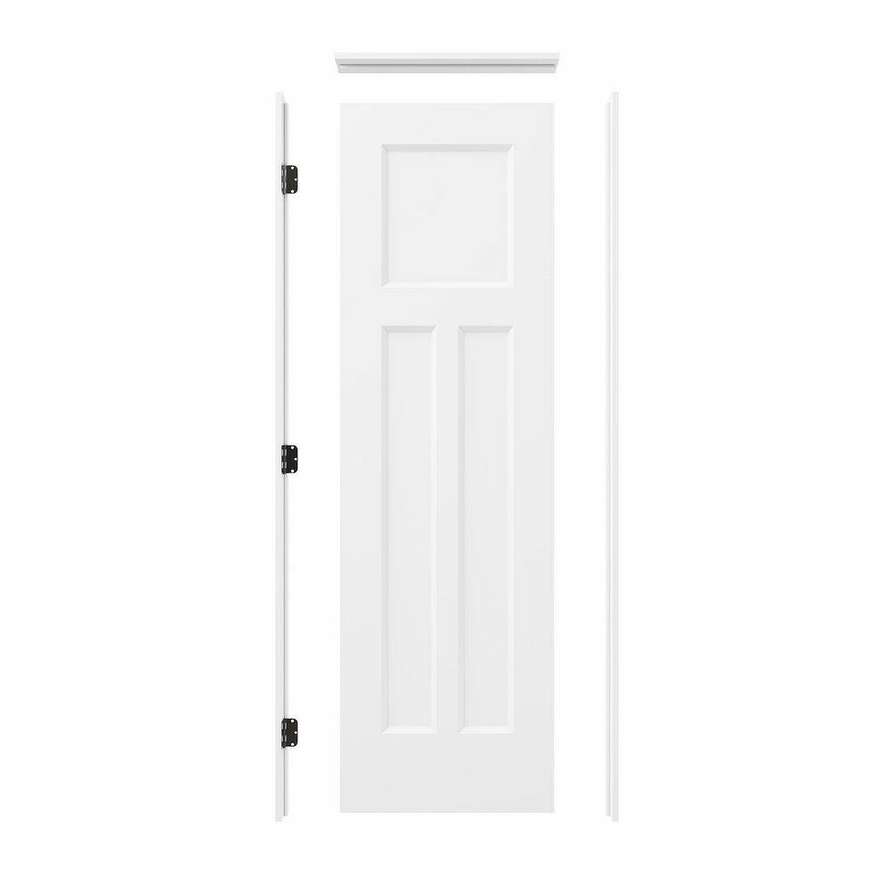 ARK DESIGN 24 in. x 80 in. 3-Panel Right-Handed Painted Solid Core Wood ...