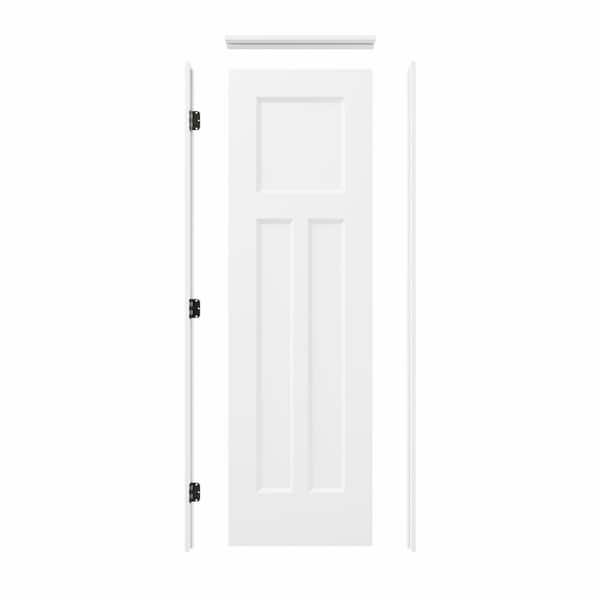 ARK DESIGN 24 in. x 80 in. 3-Panel Right-Handed Painted Solid Core Wood ...