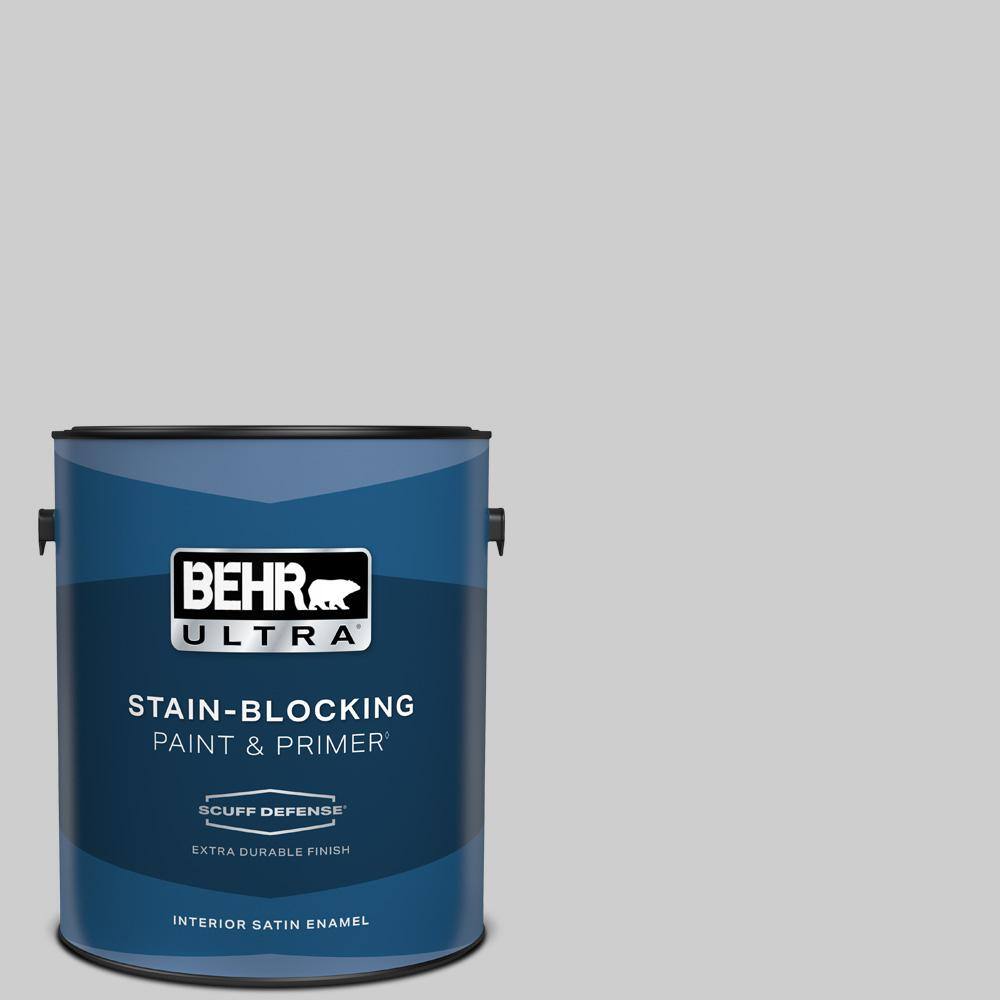 BEHR ULTRA 1 gal. #770E-2 Silver Screen color Extra Durable Satin ...