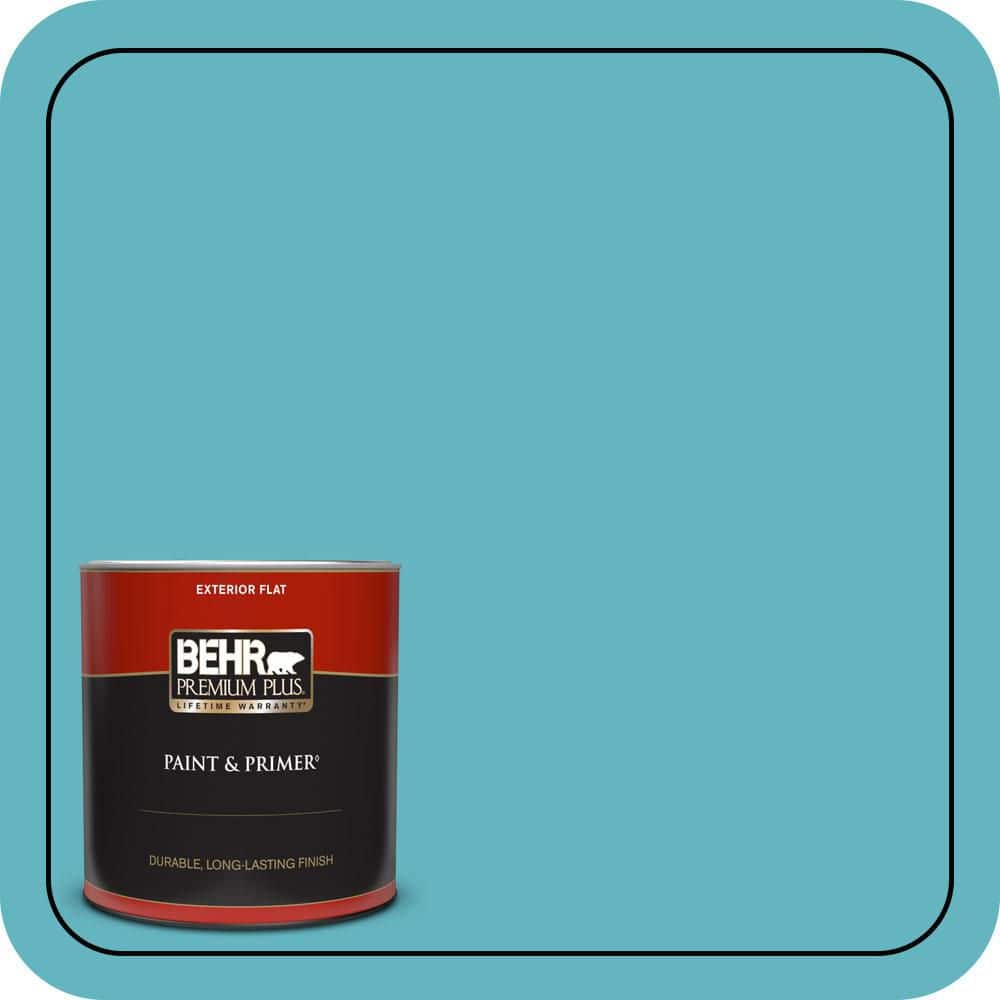 BEHR PREMIUM PLUS 1 qt. #MQ4-51 Adonis Flat Exterior Paint & Primer ...