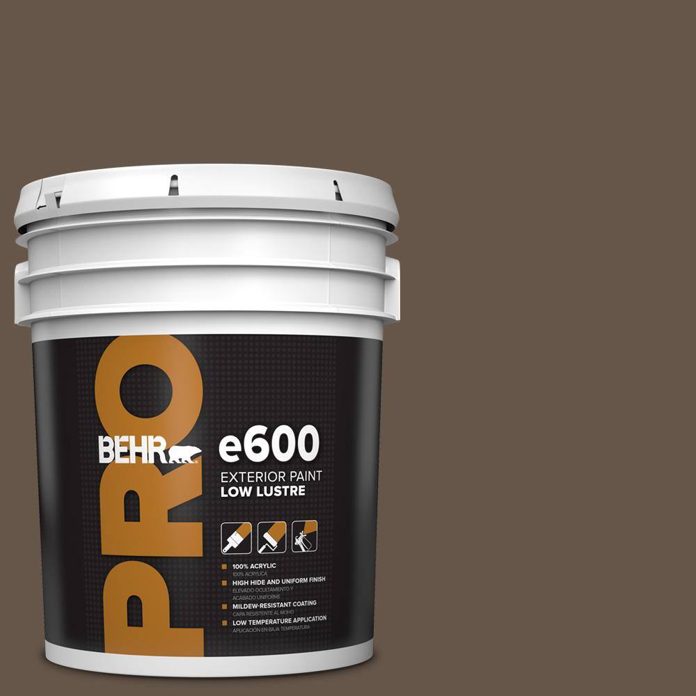 BEHR PRO 5 gal. #N220-7 Cavalry Brown Low Luster Exterior Paint PR62305 ...